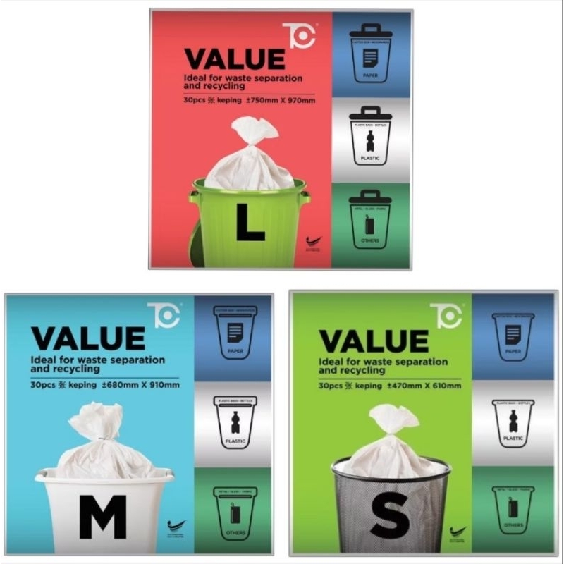 Teong Chuan Starseal Heavy Duty Colours Garbage Bag Roll / Plastic ...