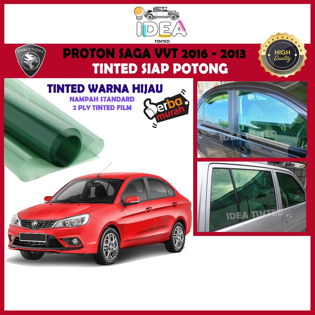 Proton Saga VVT 2016-2013_Full Set_TINTED CROMAX GREEN/HIJAU Tinted ...
