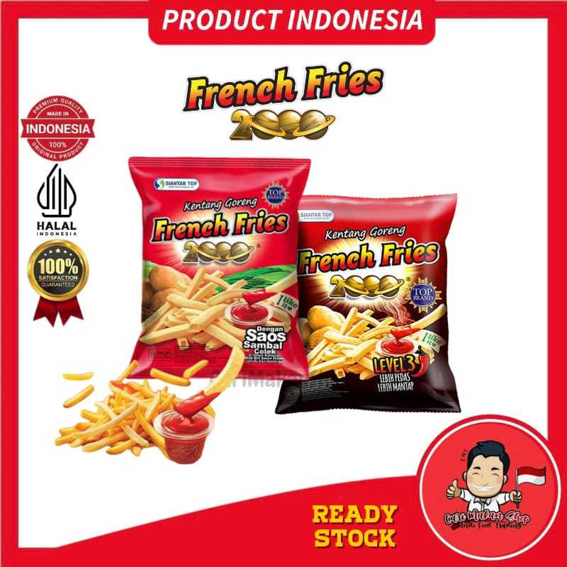 French Fries 2000 Snack 60g/62g Product Indonesia🇮🇩 Kentang Goreng ...