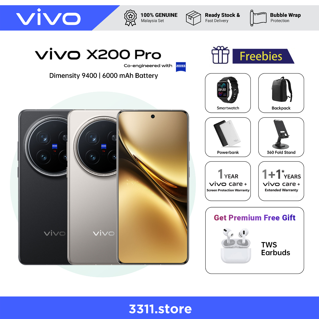 vivo X200 Pro 5G (16+16)GB+512GB 200MP ZEISS APO Telephoto, 4K HDR ...