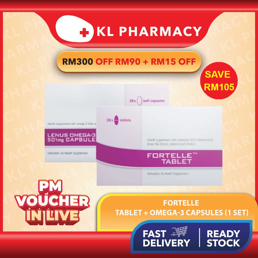 Fortelle 28's + Omega-3 28's For Female Fertility FERTILITY PILL ...