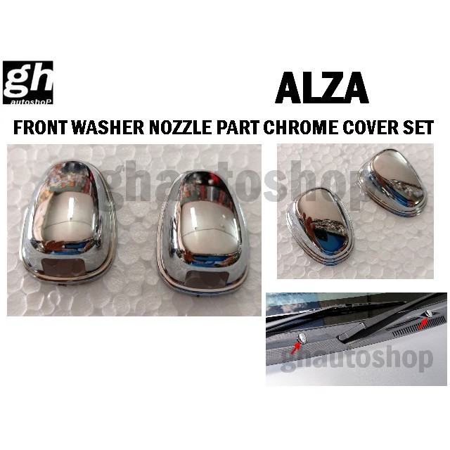 ALZA front washer nozzle part chrome cover set (2pcs) | Shopee Malaysia