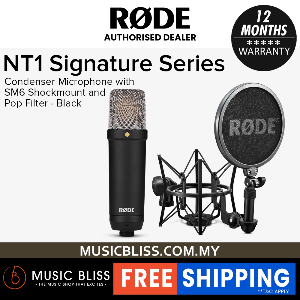 Rode NT1 Signature Series Condenser Microphone with SM6 Shockmount and ...