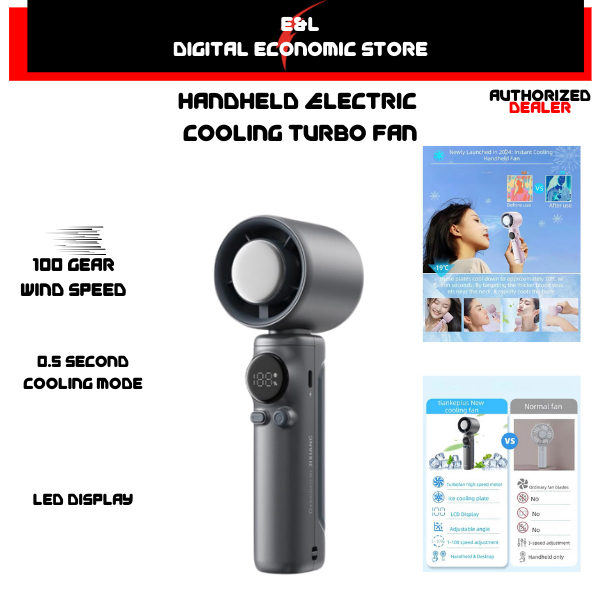 Handheld Electric Fan SS026 100-Speed LED Display Cooling Pad Turbo ...