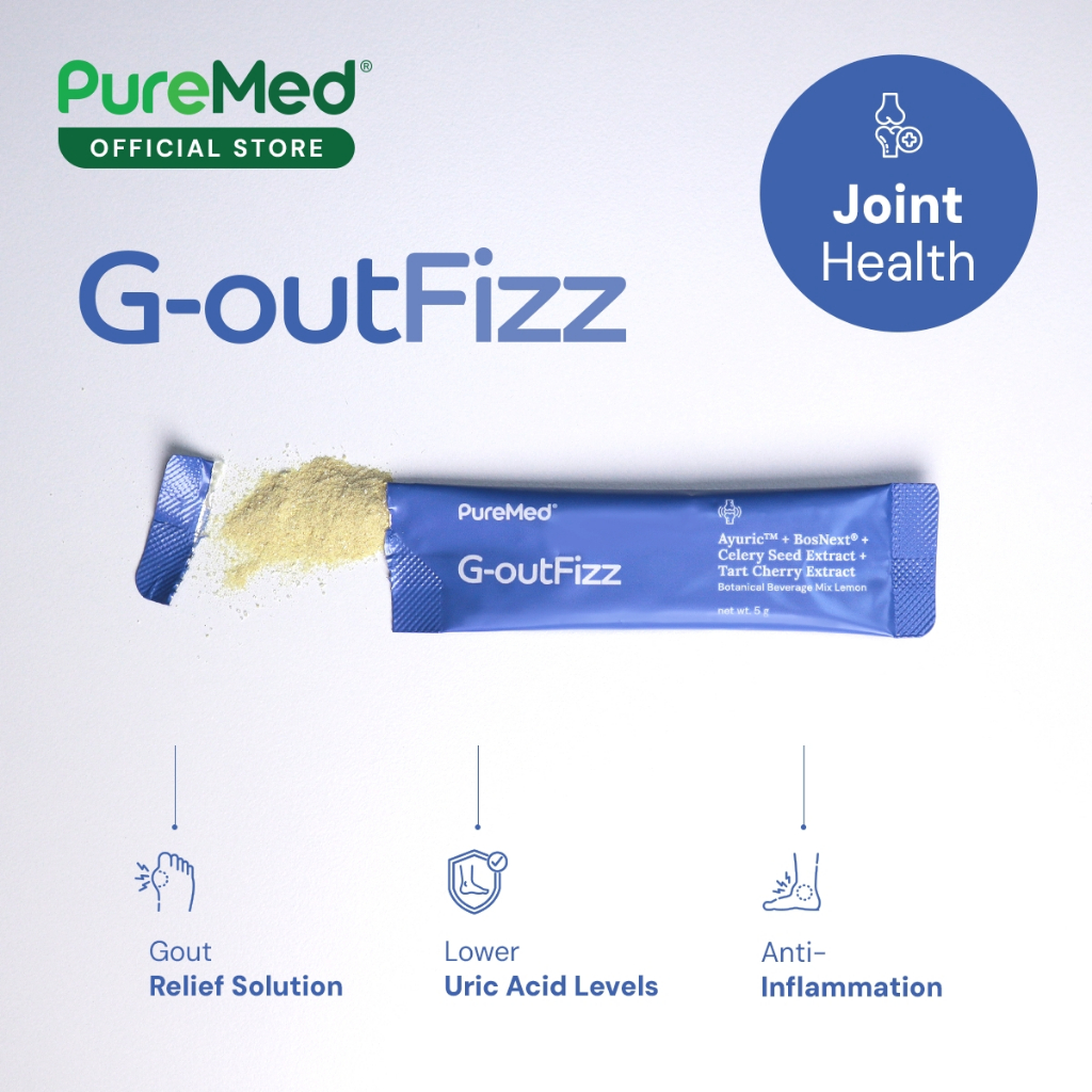 [TRIAL PACK] PureMed GoutFizz Gout Relief Support (2 sachets) | Shopee ...