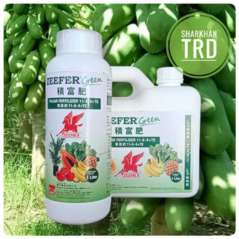 1-4 Liter ZEEFER GREEN Zeenex Foliar Fertilizer 11-8-6+TE Baja Subur ...