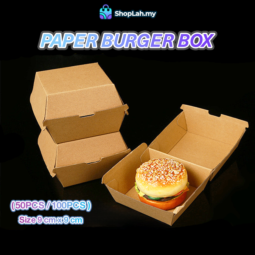 Burger Box/paper lunch box/ Kraft Paper Burger Box/PAPER BURGER BOX ...