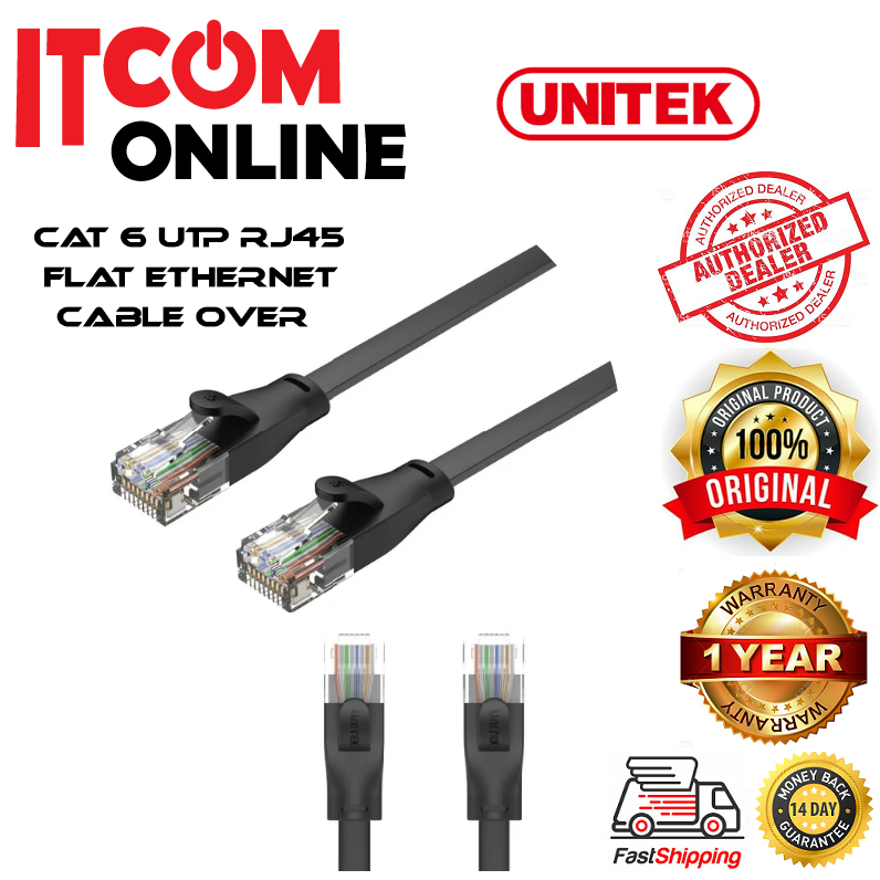 UNITEK CAT6 PATCH CORD FLAT NETWORK CABLE (1M/2M/3M/5M/10M/15M/20M) | Shopee Malaysia