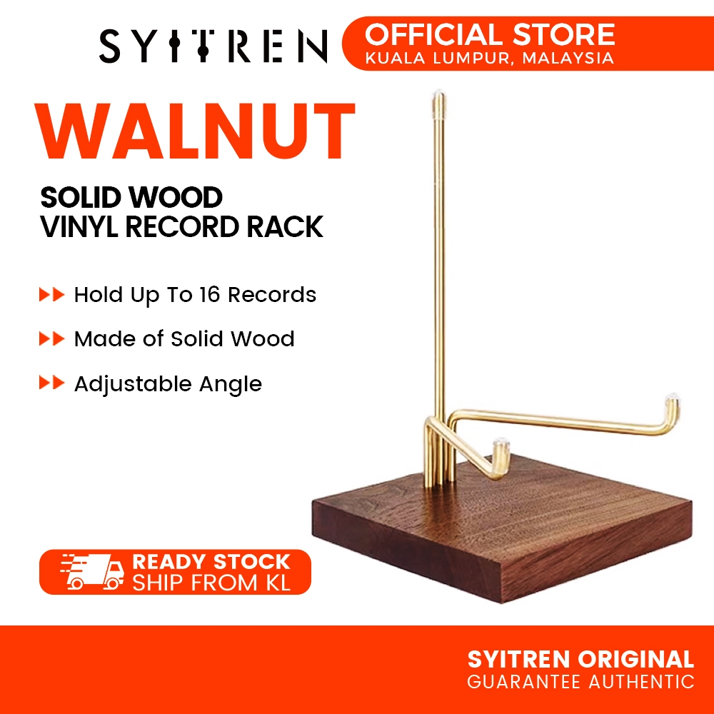 Syitren Walnut Solid Wood Vinyl Record Rack Stand for Paron Pro Paron ...