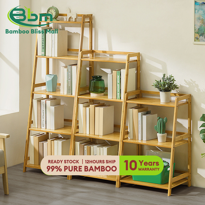 BBM Rak Buku Bamboo 3/4/5 Layers Bookshelf Book Rack Murah Rak Bertingkat Bamboo Storage Rack ...