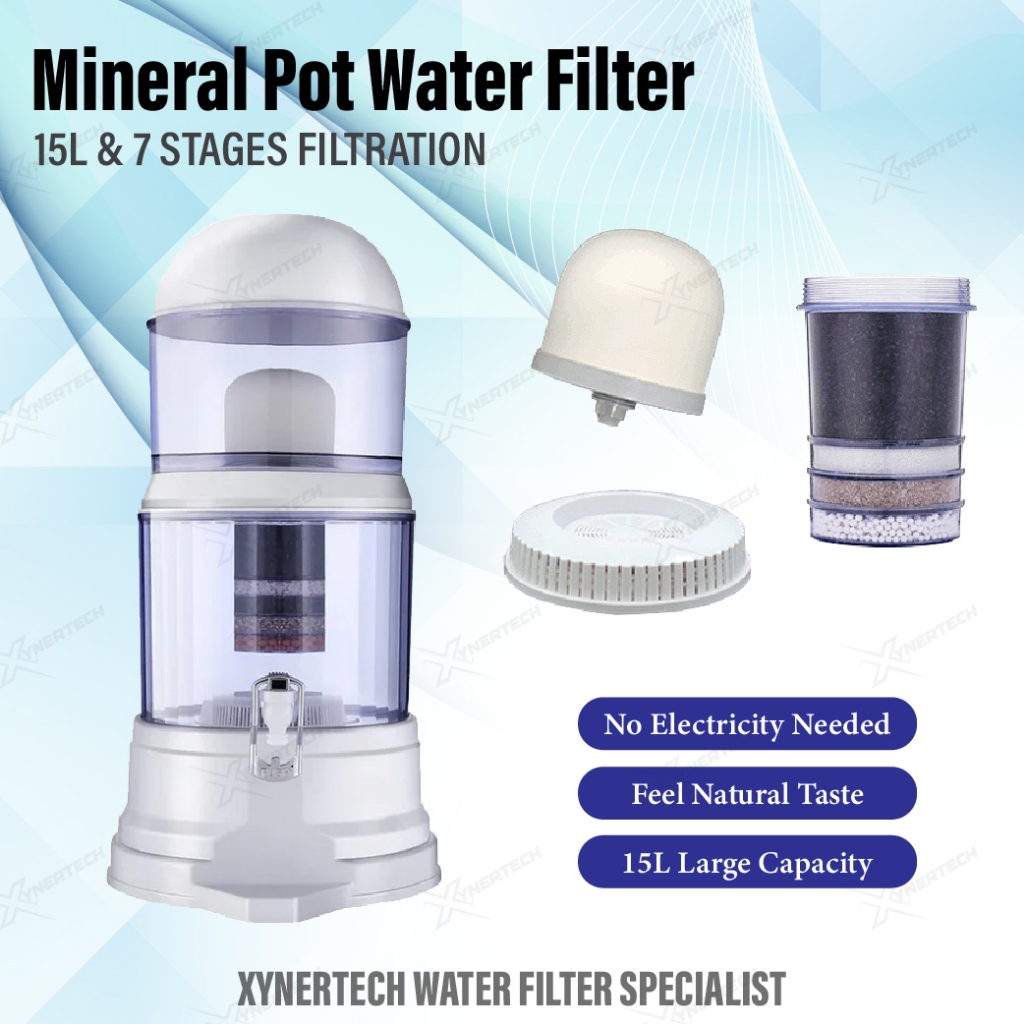 Mineral Pot Water Filter System 7 Stage Purification Indoor Tabletop ...