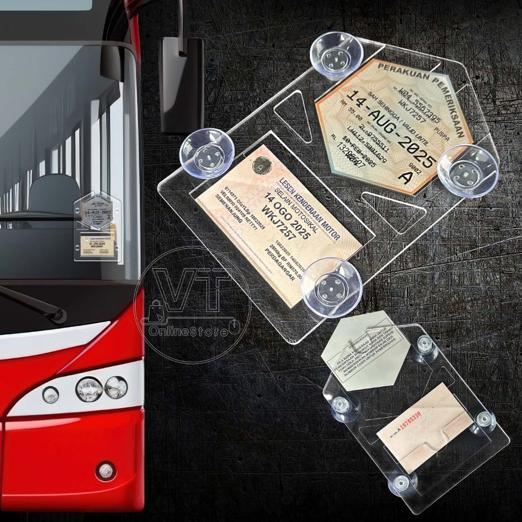 2in1 Lorry Puspakom + Roadtax Holder 3 Layer Acrylic Road Tax Holder ...