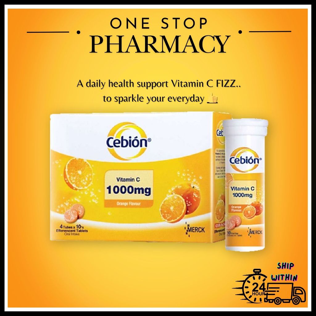 CEBION VITAMIN C 1000MG ORANGE( 1 tube / 4x10'S EFFERVESCENT TABLETS) | Shopee Malaysia