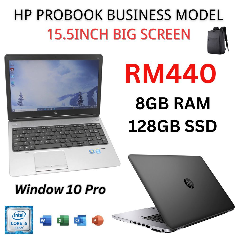 HP ORIGINAL INTEL CORE I5-4TH 8GB RAM 128GB SSD BUSINESS LAPTOP WITH BAG WINDOW 10 PRO | Shopee ...