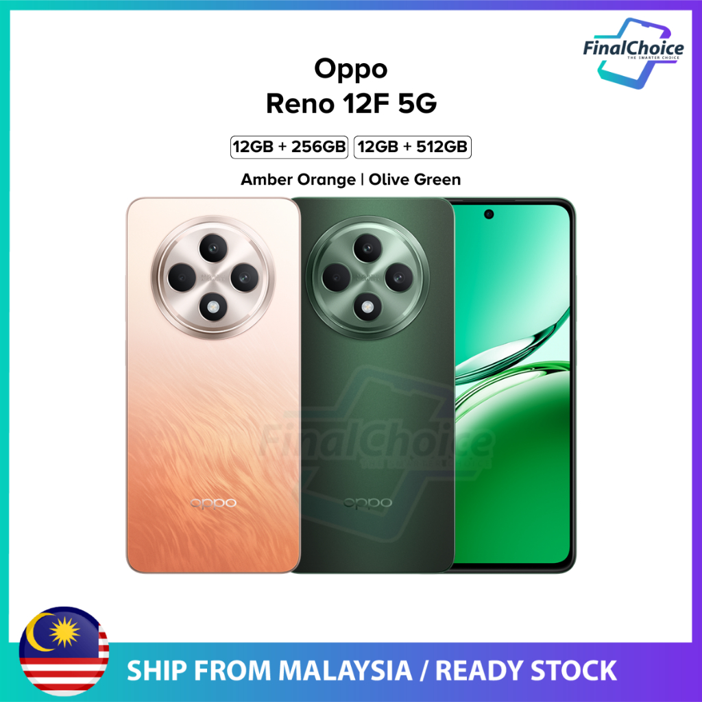 [New] Oppo Reno 12F 5G/CPH2637 (12GB+256GB) Original Oppo Malaysia Set ...