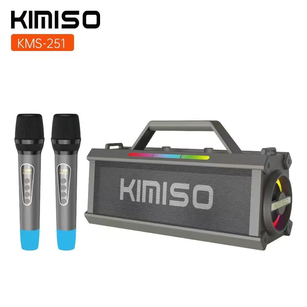 KIMISO KMS-251 RGB Luminous Wireless Bluetooth Dual Microphone Karaoke ...