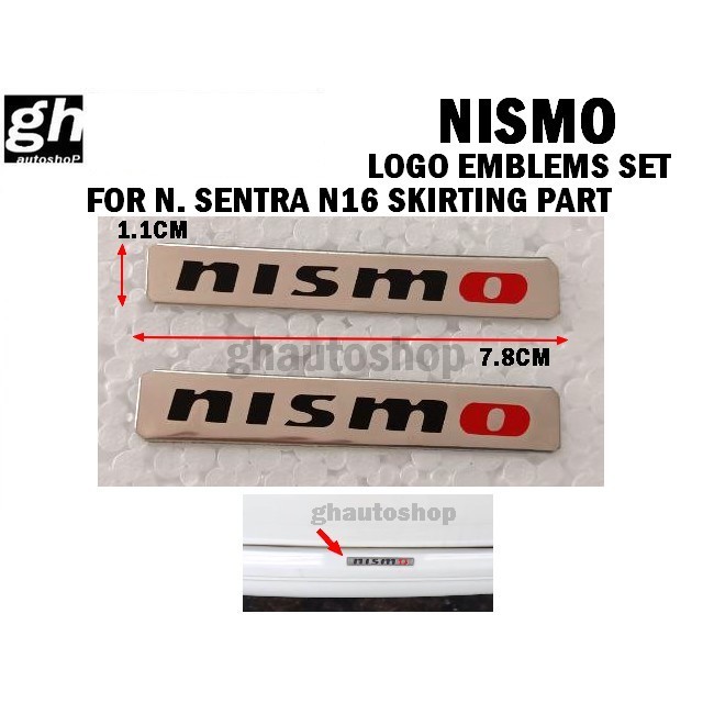 NISMO logo emblems set for N. Sentra N16 front & rear skirting part ...