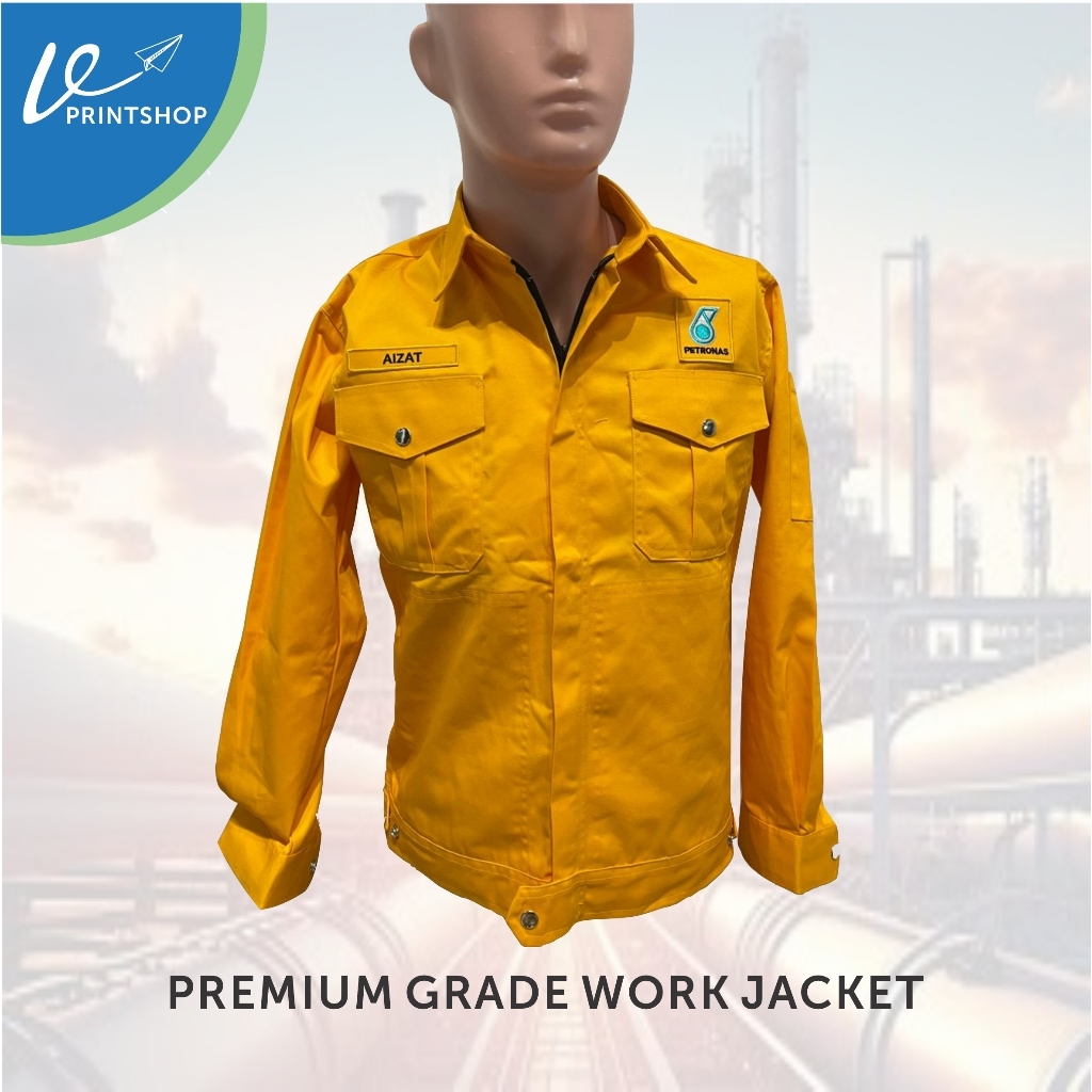 YELLOW WORK JACKET/YELLOW JACKET/TC DRILL JACKET/WITH PETRONAS PACTHES ...