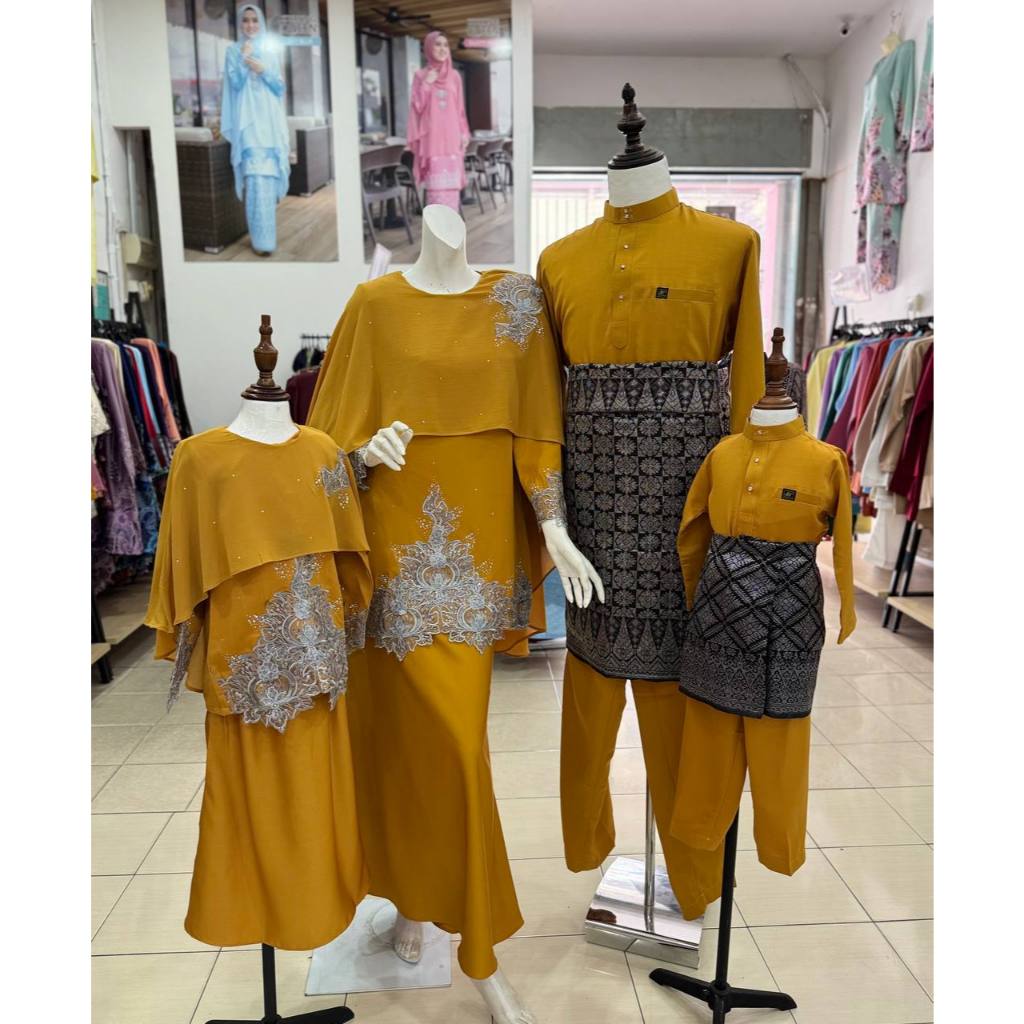 SET FAMILY NATASHA / MUSTARD / NEW DESIGN RAYA /SET RAYA / BAJU RAYA ...