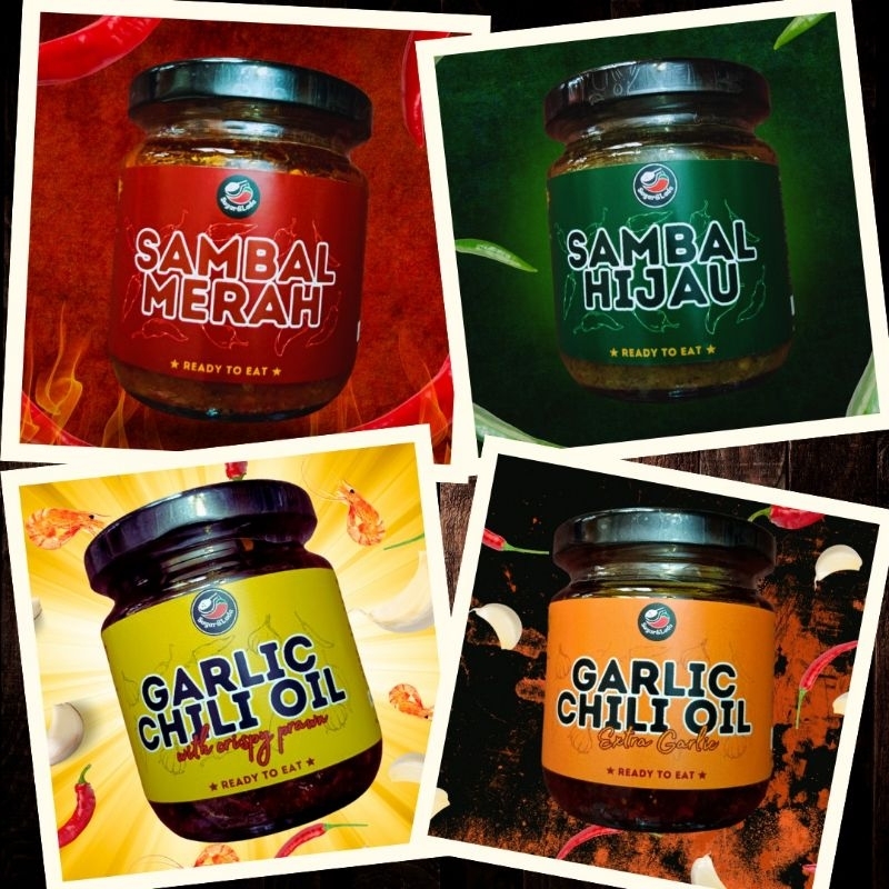 Sambal Merah Sambal Hijau Garlic Chili Oil with Crispy Prawn Minyak ...