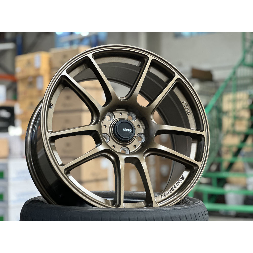 NEW 18X8.5J Konig Heliogram Rim (set of 4) Bronze 5X114.3 for Civic Mazda 3 CX3 CX30 CX5 X50 HRV ...