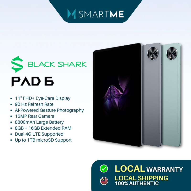 Black Shark Pad 6 4G LTE - 11" FHD+ Eyecare Display | 90Hz Refresh rate | 8+16GB Extended RAM ...