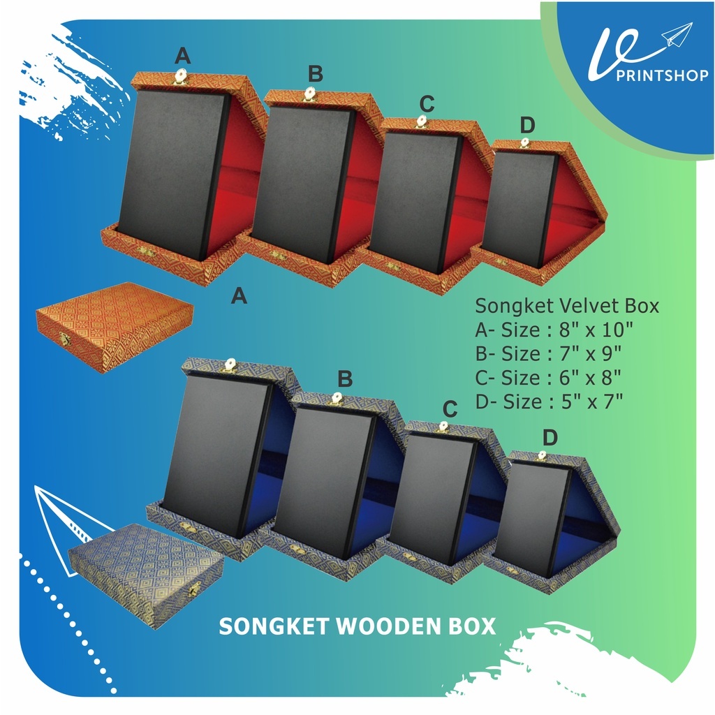 VELVET SONGKET BOX / PLAK KAYU VELVET KOTAK SONGKET / Doorgift ...