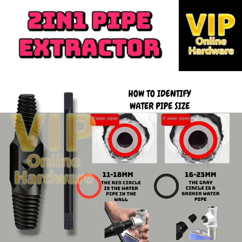 Pipe Extractor Water Extractor 1/2" - 3/4" Damaged Screw Extractor Paip ...