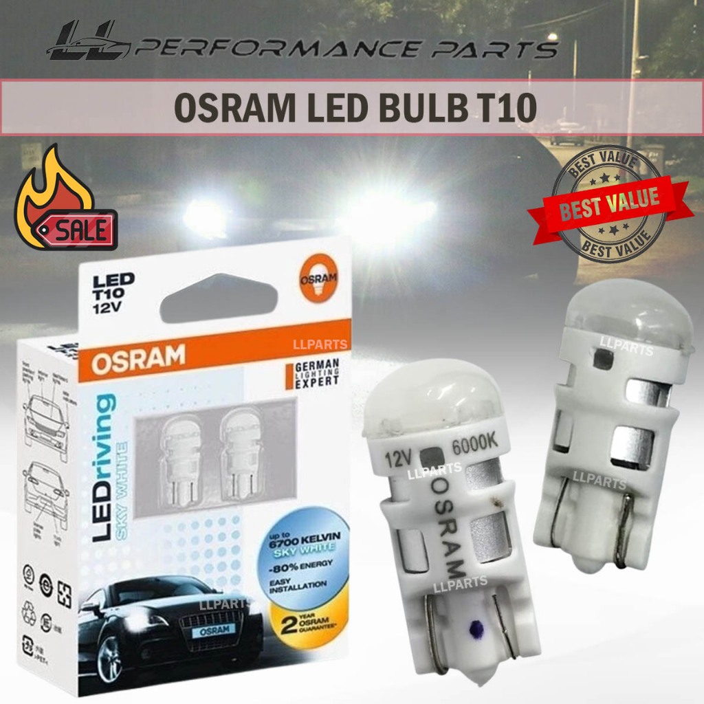 Original Osram T10 W5W Sky White Led 4090 T10 6000K Lisence Number Plate Led Lamp Led Light ...
