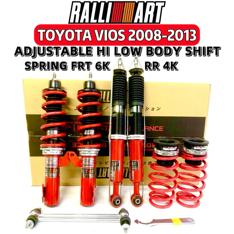 TOYOTA VIOS 2008-2012 ADJUSTABLE 1SET 4PCS HILOW+BODY SHIFT COILOVER ...