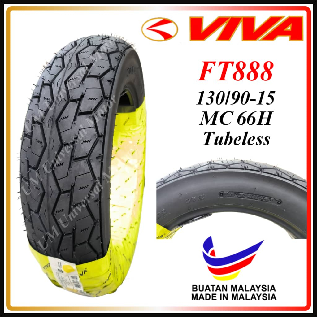 VIVA TUBELESS TYRE 130/90-15 140/90-15 90/90-19 100/90-19 REAR TAYAR ...
