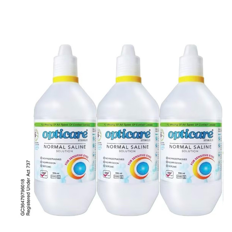 OPTICARE Normal Saline Solution (3 x 500ml) | Shopee Malaysia