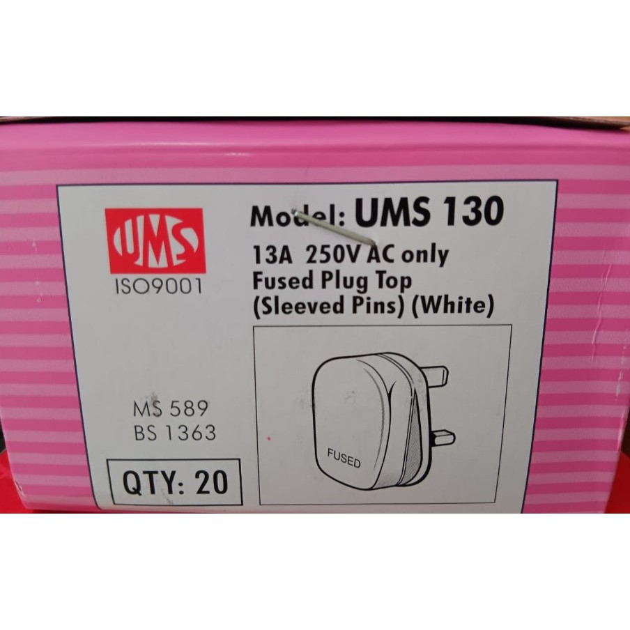 UMS 13A Plug Top 3Pin (SIRIM)UMS 130 Bakelite (Tahan Panas) | Shopee ...
