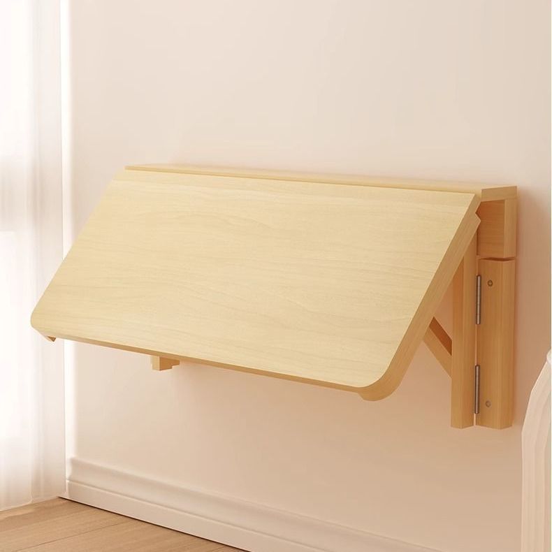 Solid Wood Wall Folding Table Wall-Mounted Desk Small Apartment Wall ...