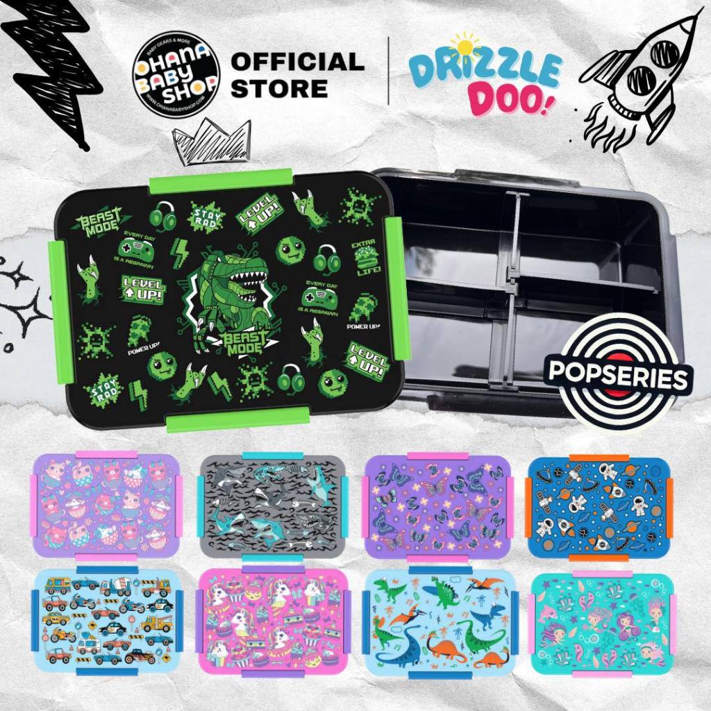 DrizzleDoo! Pop Series Lunch Box | Kids Compartment Bento Box | Durable ...