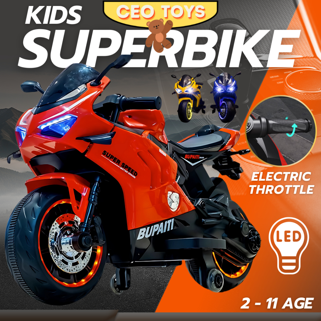 [CEOTOYS]12V Superbike Children Ride On Electric Super Bike Kids ...
