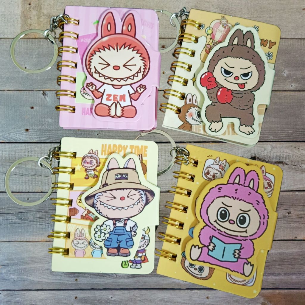 LABUBU Keychain Ring Notebook Mini Cute Small Size Notepad Student Buku ...