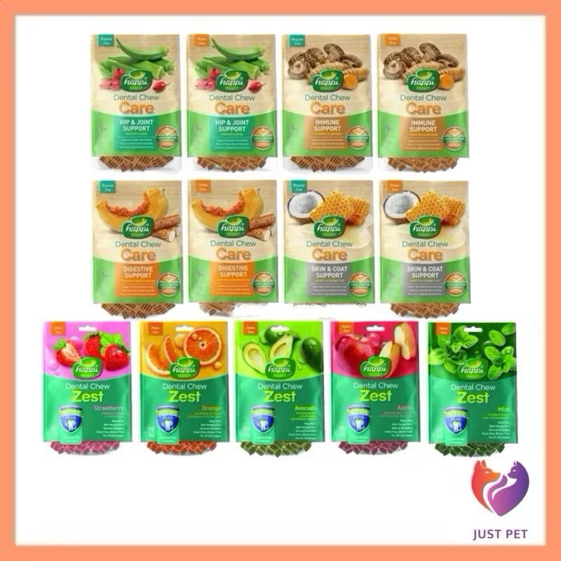 Happi Doggy Dental Chew Zest/ Hard Chew Care 150g (18 Pieces) - Petite ...