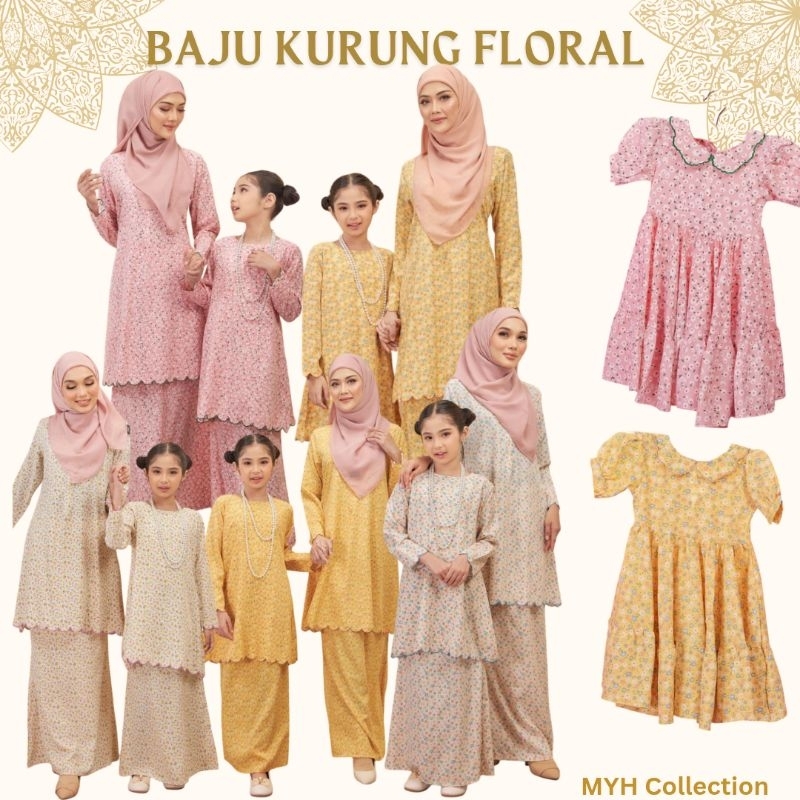 RAYA 2025 Baju Kurung Chiffon Floral Sedondon Ibu Anak Batch 2 Part B ...