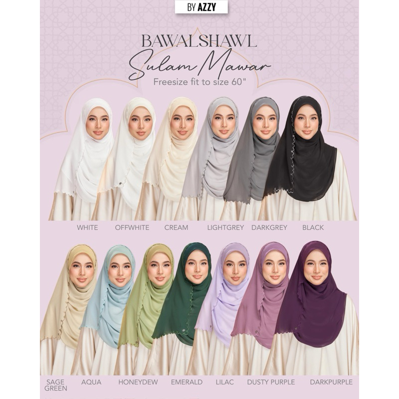 Bawalshawl sulam - Sulam Mawar byazzy | Shopee Malaysia
