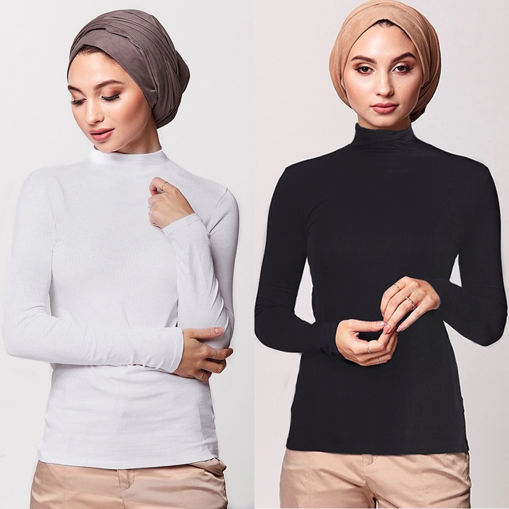 Premium Turtle Neck inner T-Shirts Blouse, Casual Long Sleeve Top For ...