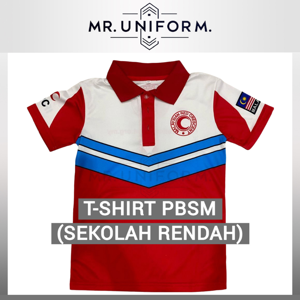 T-SHIRT PBSM Sekolah Rendah Persatuan MRS School Society Malaysian Red Crescent Baju Kokurikulum ...