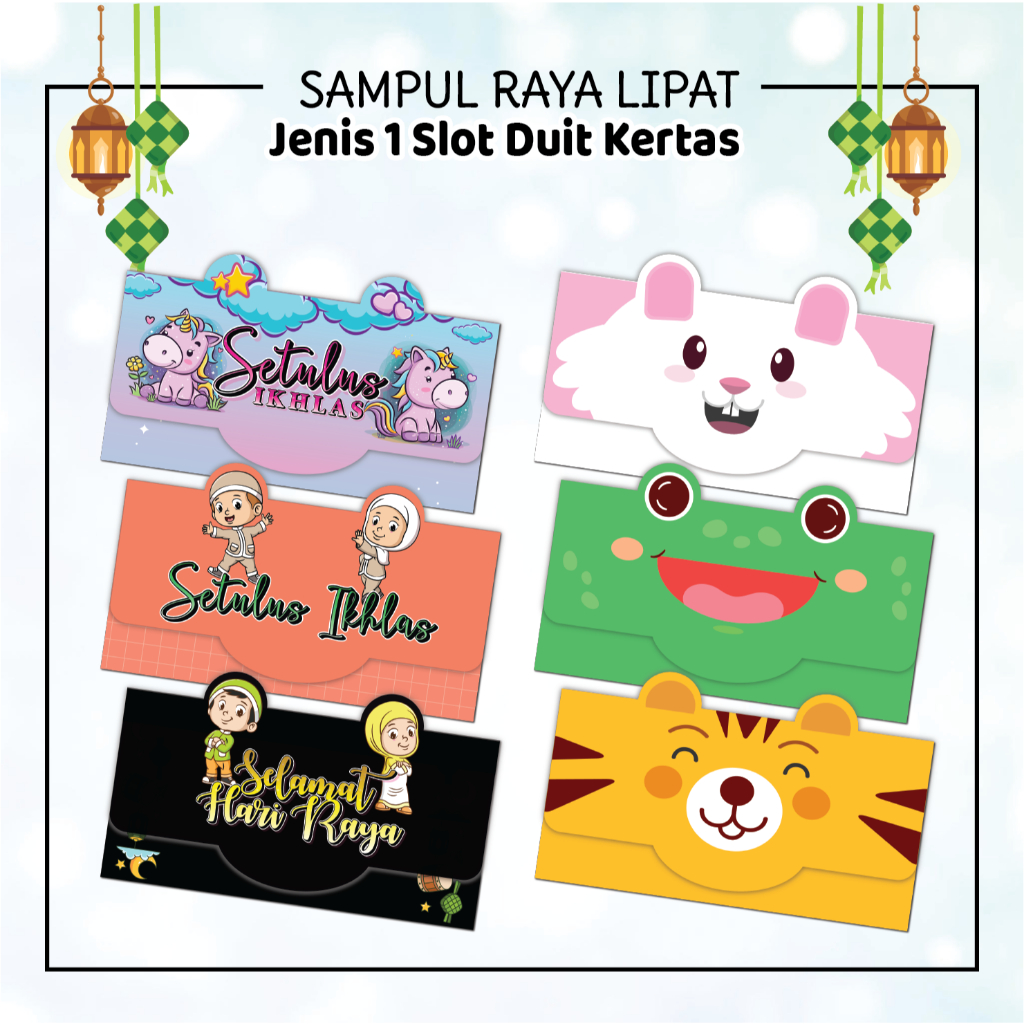 (Borong) Sampul Duit Raya Viral 2025 Lipat Cute Terkini, Money Packet ...