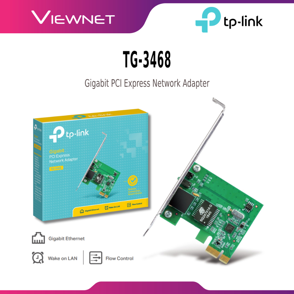 TP-LINK TG-3468 GIGABIT PCI EXPRESS NETWORK ADAPTER WITH LOW-PROFILE BRACKET, WAKE-ON LAN, 32 ...