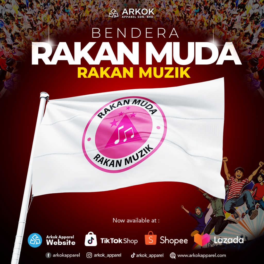 Bendera Rakan Muda Muzik | Best Quality | Shopee Malaysia