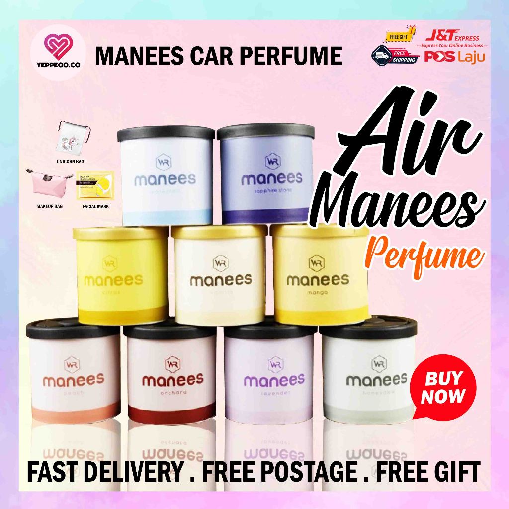 MANEES CAR PERFUME PEWANGI KERETA FIBRE WICK ORIGINAL HQ FREE GIFT | Shopee Malaysia