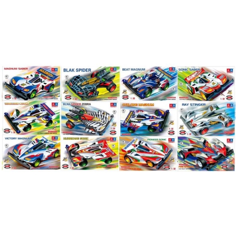 Chao Xing Mo Wang Mini 4WD racer tamiya series 1:32 kereta mainan mini ...
