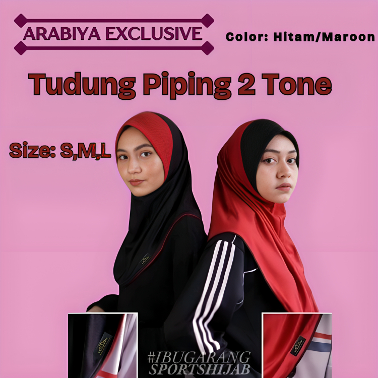TUDUNG SUKAAN PIPING 2 TONE IBUGARANG (KAIN MOSCREPE) | Shopee Malaysia