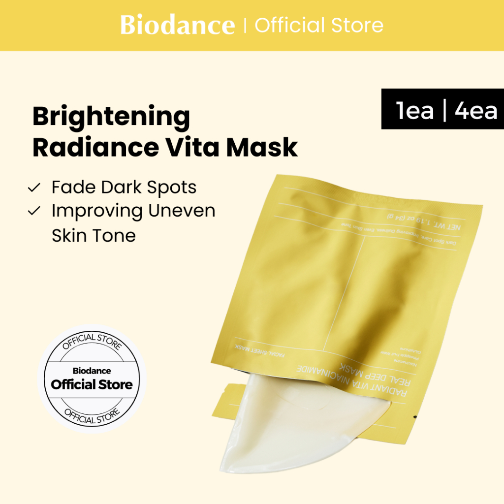 Biodance Radiant Vita Niacinamide Real Deep Mask (1ea/4ea Per Box ...