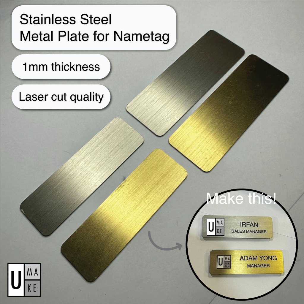 Gold Silver Metal Stainless Steel Plain Name Tag 1mm Thickness Resin ...